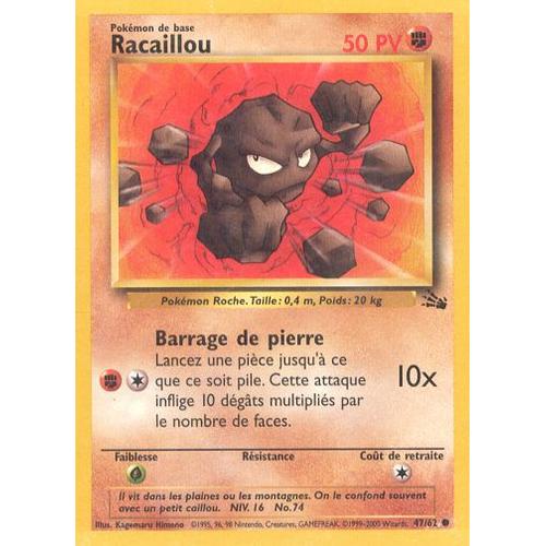 Pokémon - Racaillou - 47 / 62 - Vf - Cartes de jeux | Rakuten