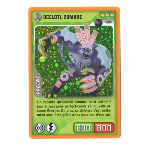 Carte invizimals - nouvelle alliance - ocelotl sombre - n° 127 - argent ...