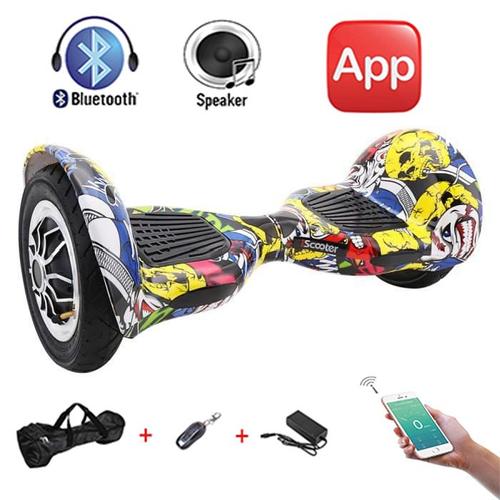 Hoverboard Overboard 10 Pouces Graffiti Jaune Gyropode-tout terrain ...