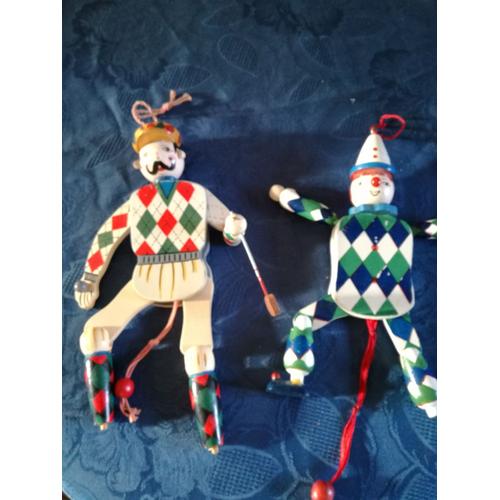 Lot pantin ancien en bois, articulé - Objets à collectionner | Rakuten