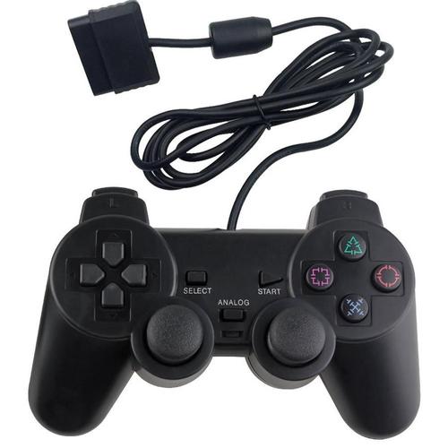 Manette Compatible Playstation 2 Ps1 Ps2 Double Shock 2 Noire | Rakuten