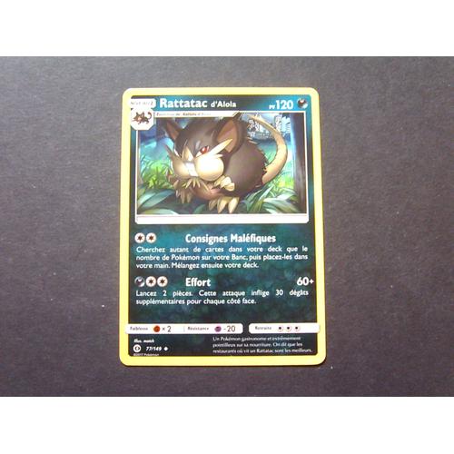 Pokémon - 77/149 - SL1 - Soleil et Lune - Rattatac d'Alola - Peu ...